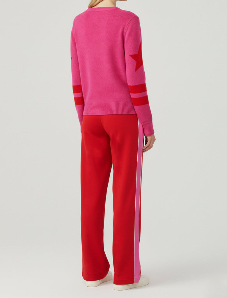 RHONDA VARSITY SWEATER – ELECTRIC PINK – ST. BERT’S